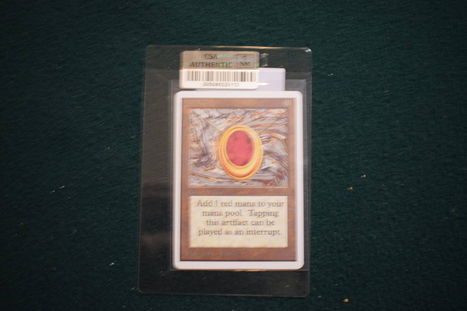 Mtg: Unlimited Mox Ruby Magic The Gathering Card Power Nine. Graded 7 ...