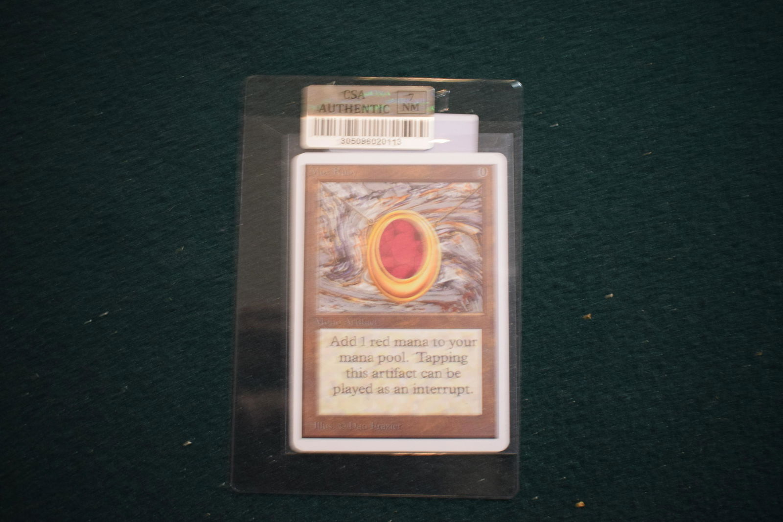 Mtg: Unlimited Mox Ruby Magic The Gathering Card Power Nine. Graded 7 ...
