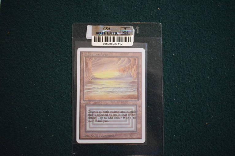 Mtg: Unlimited Underground Sea Magic The Gathering Card Dual Land. Graded 7