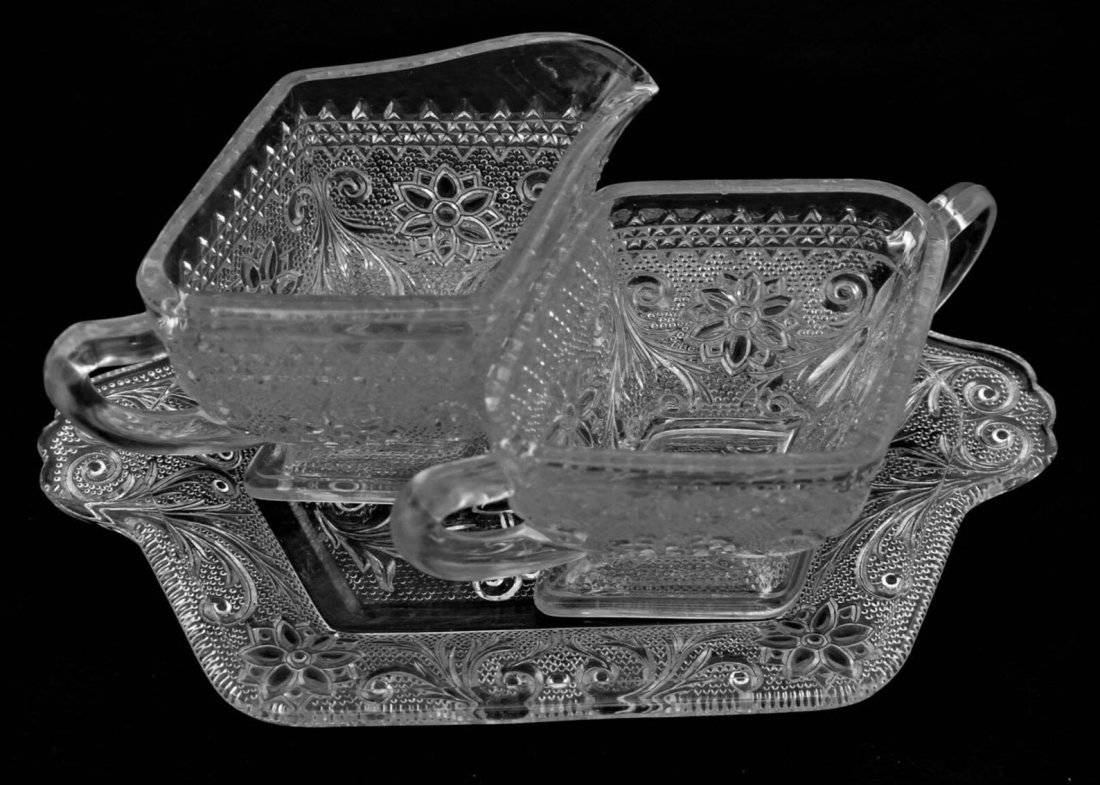 Charming Vintage Glass Daisy Pattern Trio By Indiana Glass Auction