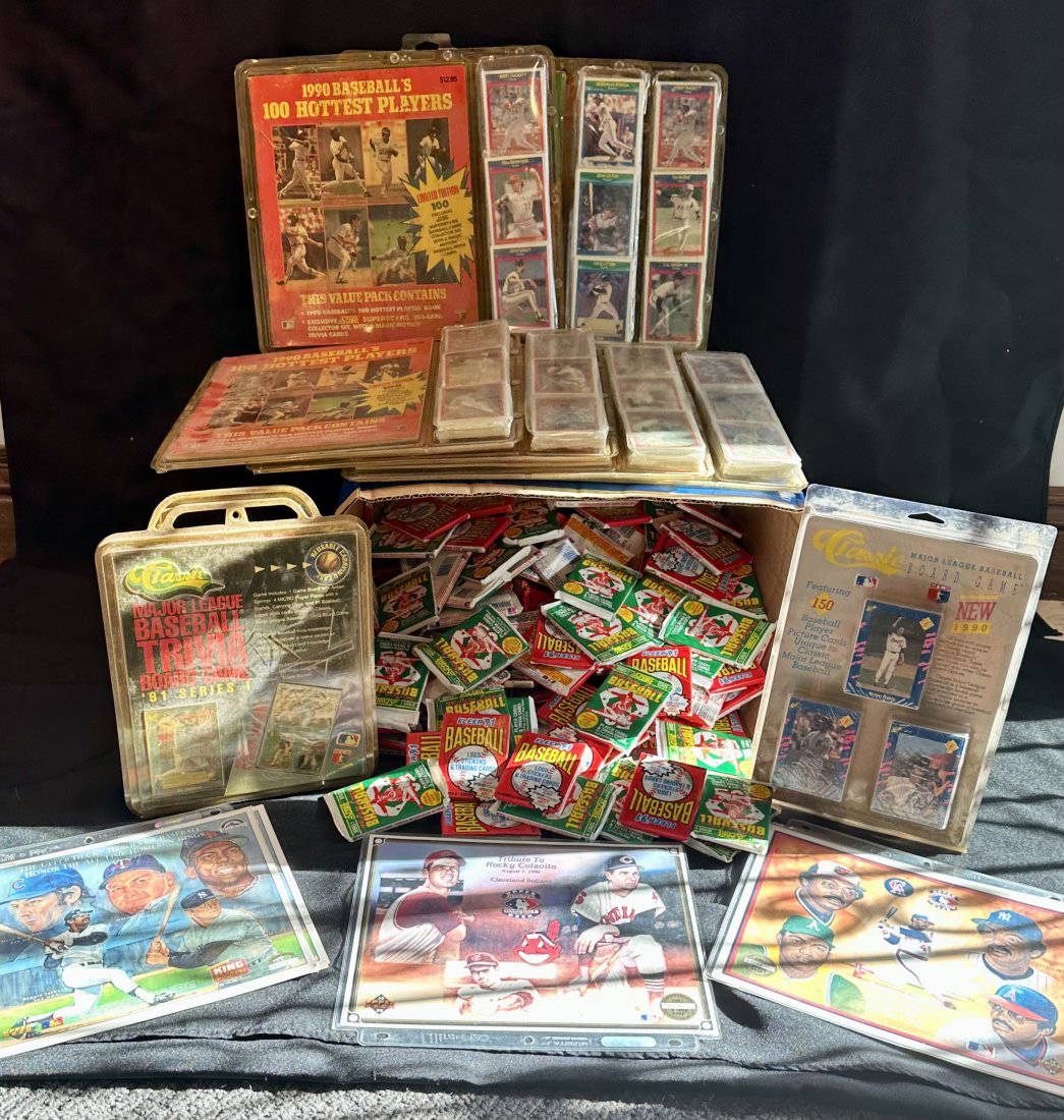 Intriguing Lot Of Collectible Baseball Cards, Stickers And Banners Auction