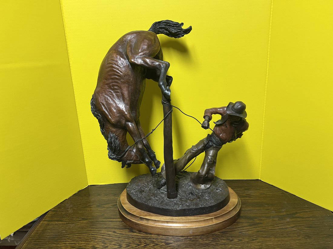 Rusty Phelps Western Bronze Horsin Around 21” Auction