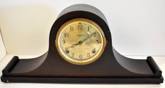 Ingraham Eight Day Double Chime Tambour Mantle Clock
