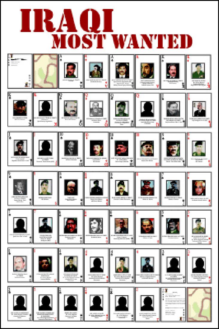 FRAMED "IRAQI MOST WANTED" POSTER