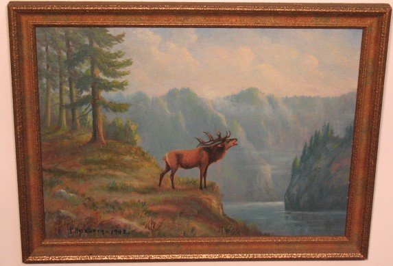Elk Call Oil Painting