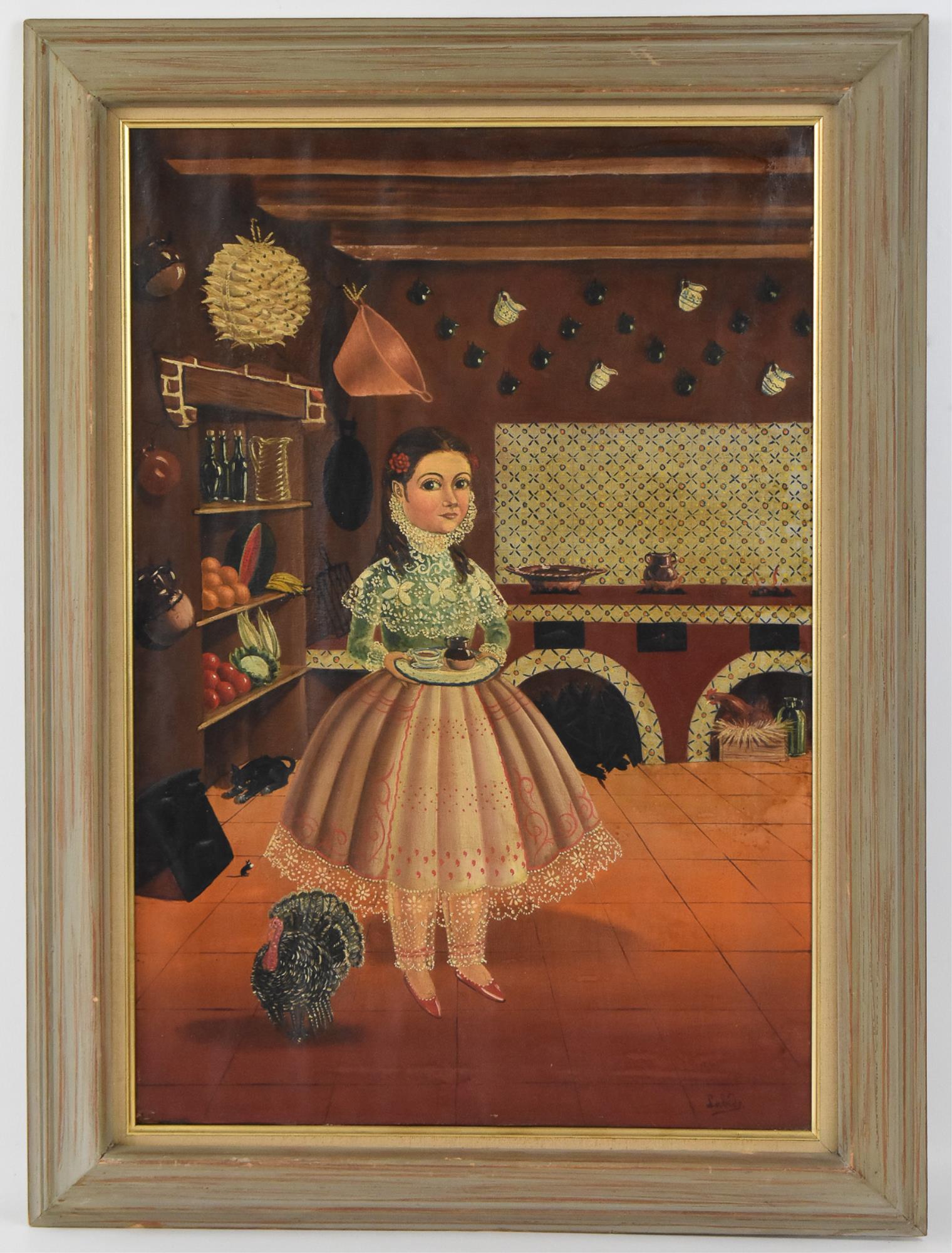 Agapito Labios Mexican Folk Art Painting Auction