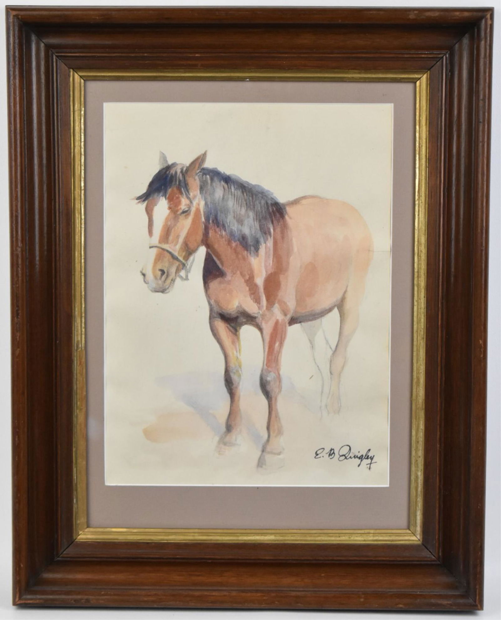 Edward Quigley Horse Watercolor Auction