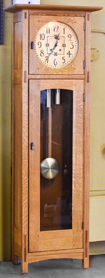 L. & J.g. Stickley Quartersawn Oak Grandfather Clock Model 86 Auction