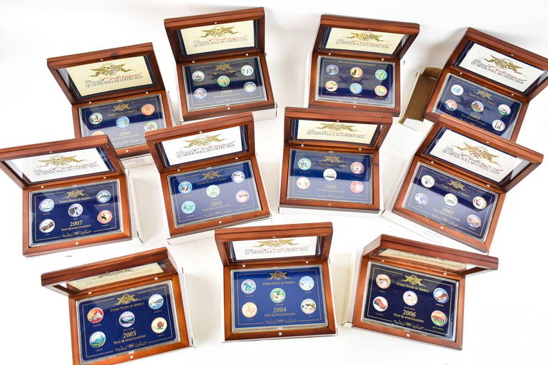 Complete Set 1999 2009 Colorized State Quarters Collection