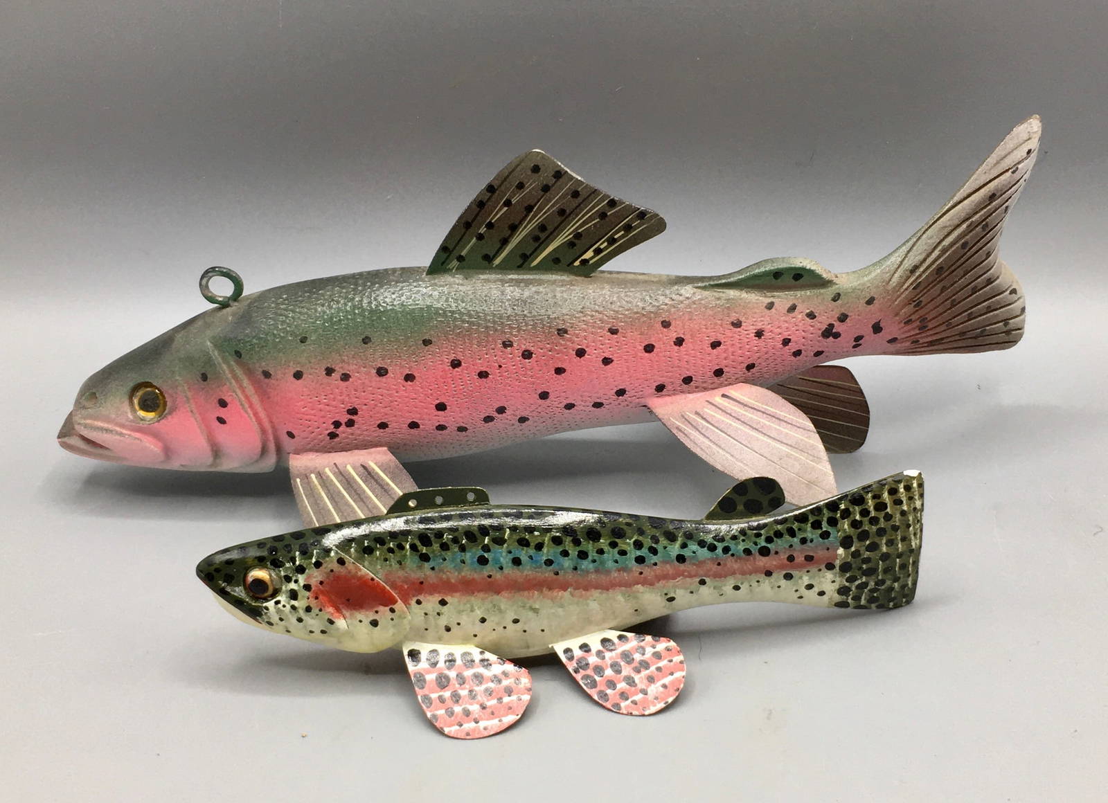 Two Trout Fish Decoys, One By Christiansen Auction
