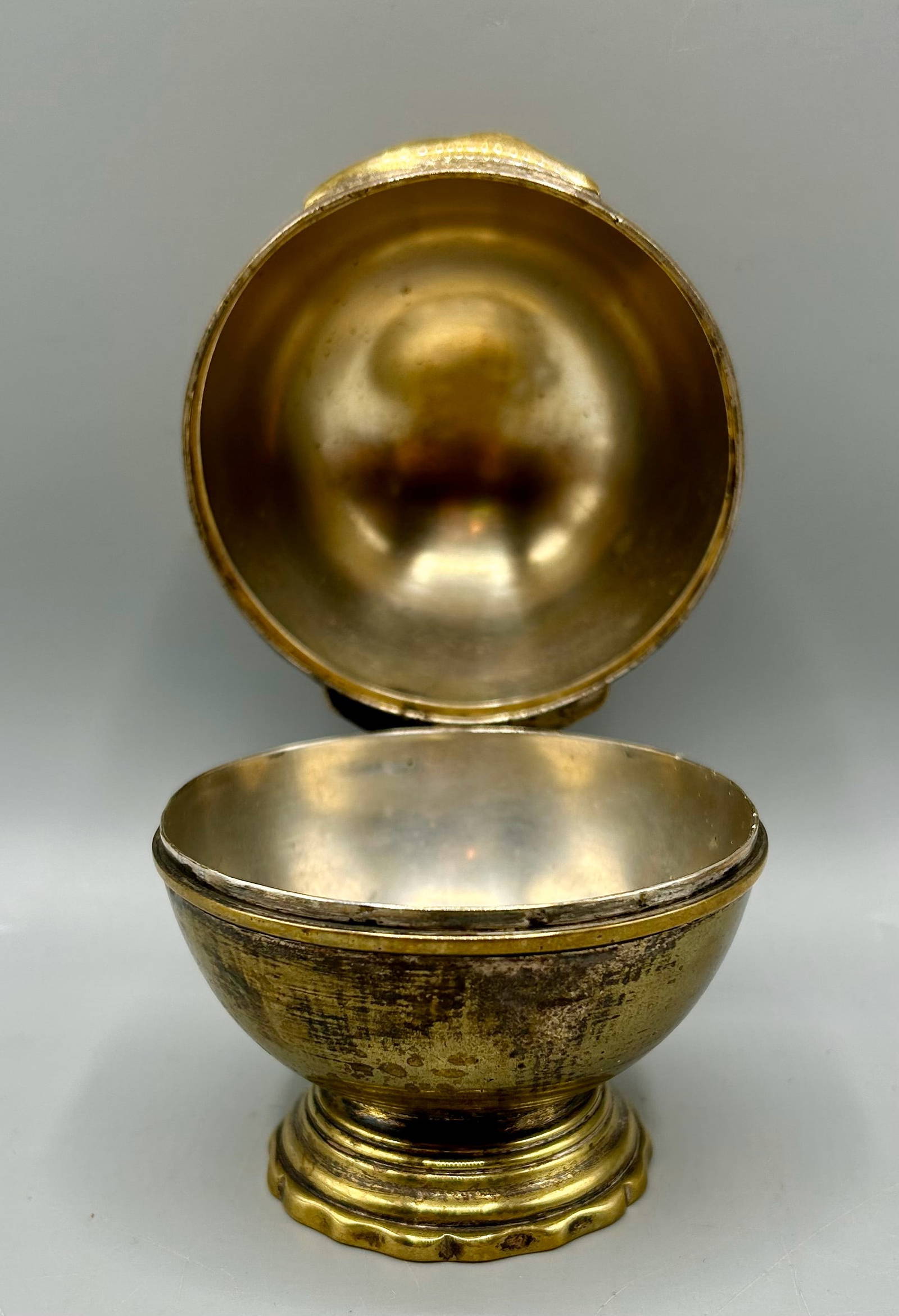 A Rare Mid 1700s Brass Sponge Ball Container Auction