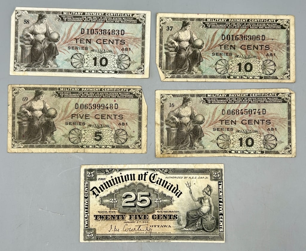 Military Payment Certificates And Post Cards Auction