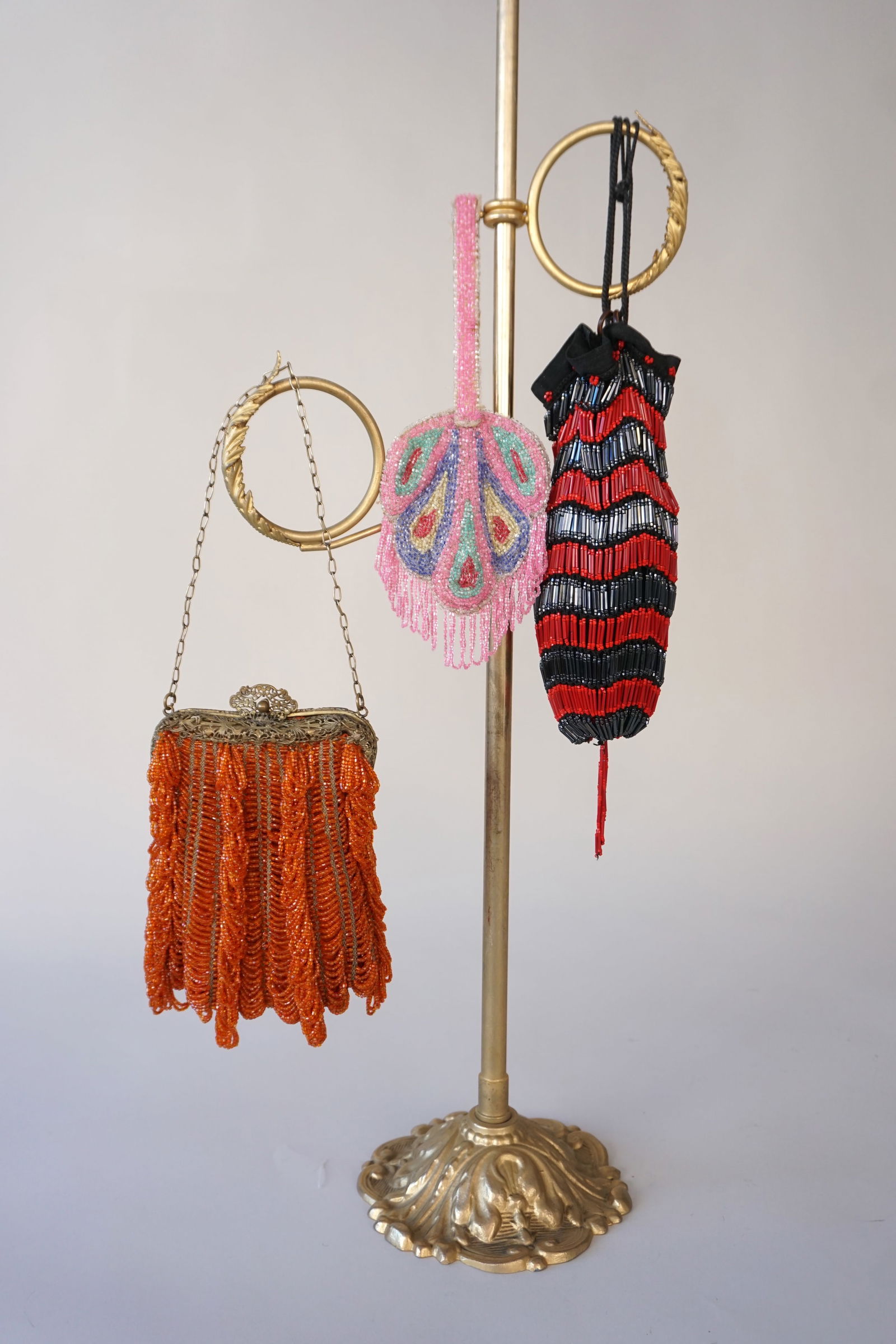 Lot Of Three Vintage 1920s Glass Beaded Flapper Purses Auction