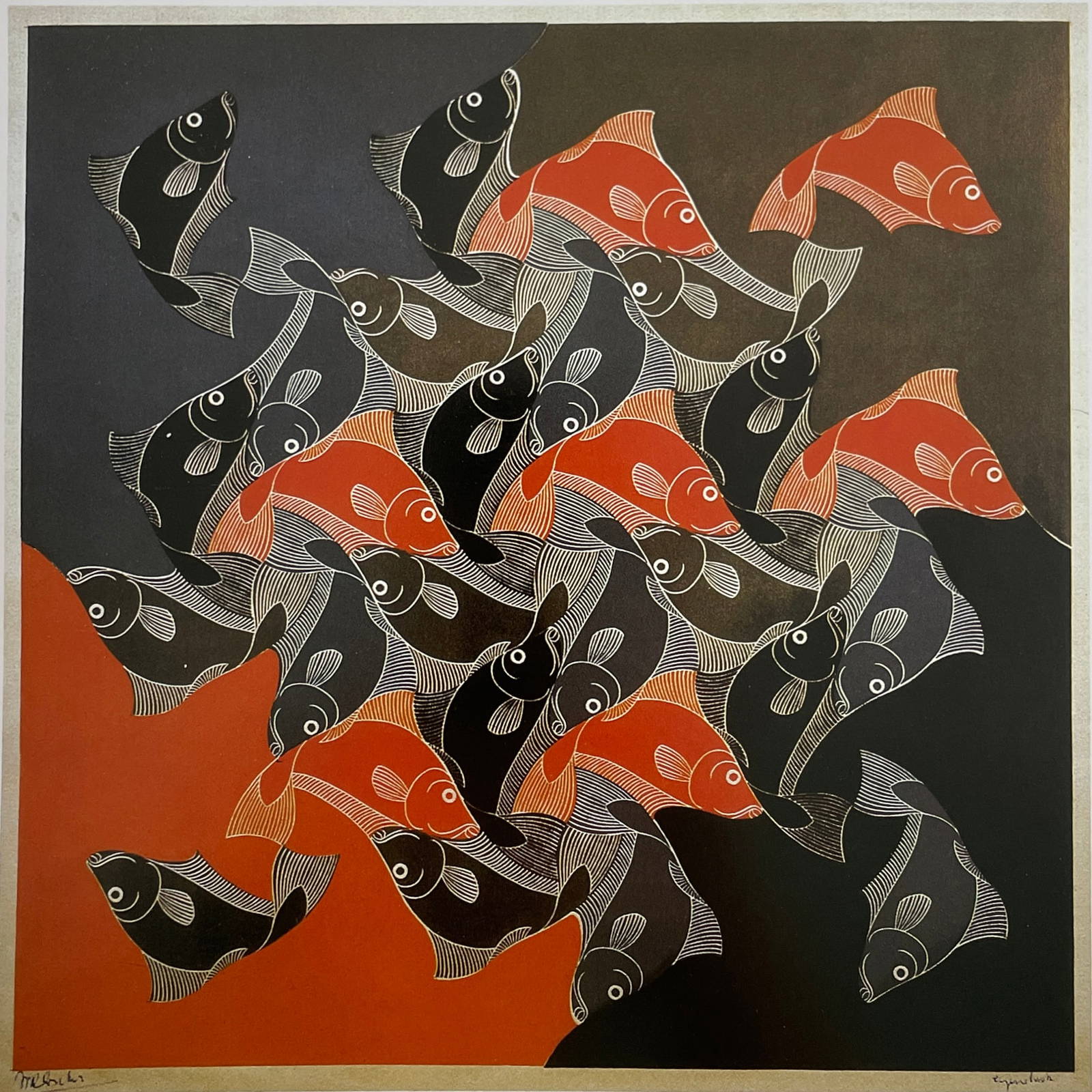 Mc Escher - Fish, 1942 Auction