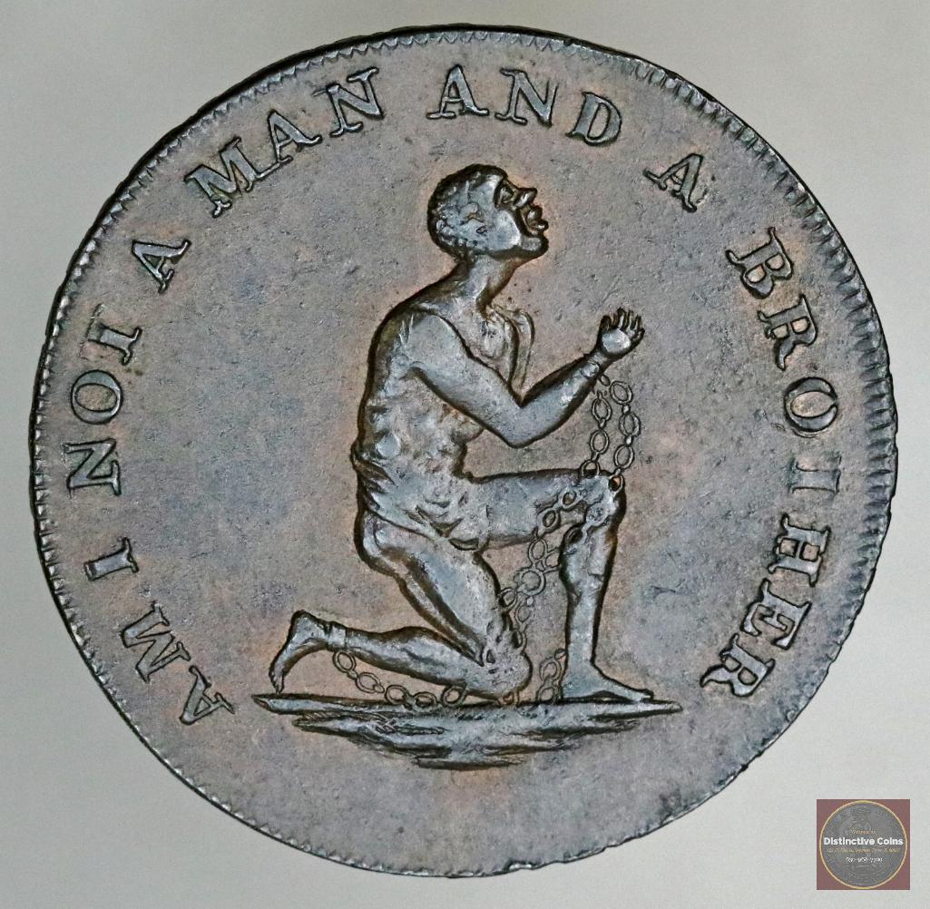 Rare 1790's American Slave Token, Lettered Edge