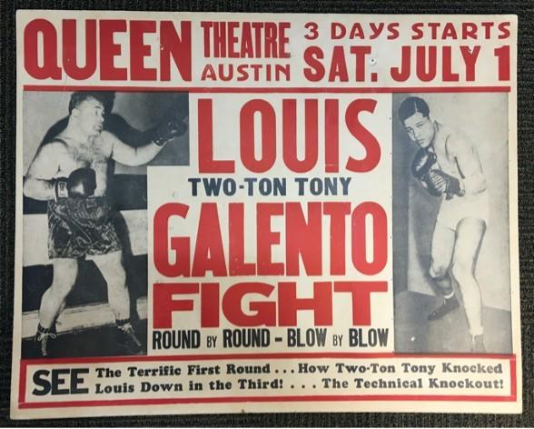 Boxing Poster for Showing of Lous v. "Two-Ton" Tony Galento fight at ...