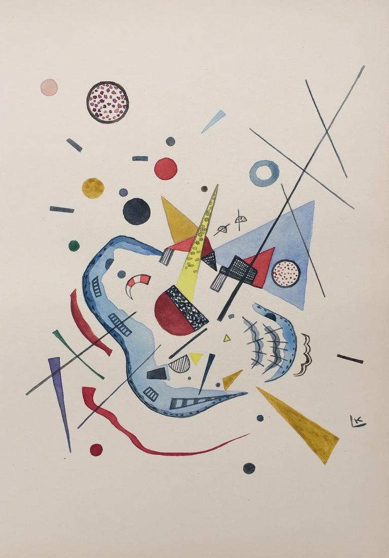 Wassily Kandinsky Watercolor On Paper Russian Abstract Geometric Shapes ...