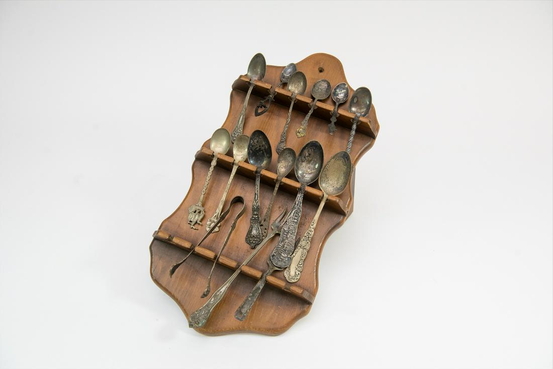 Vintage Spoon Rack W/spoons