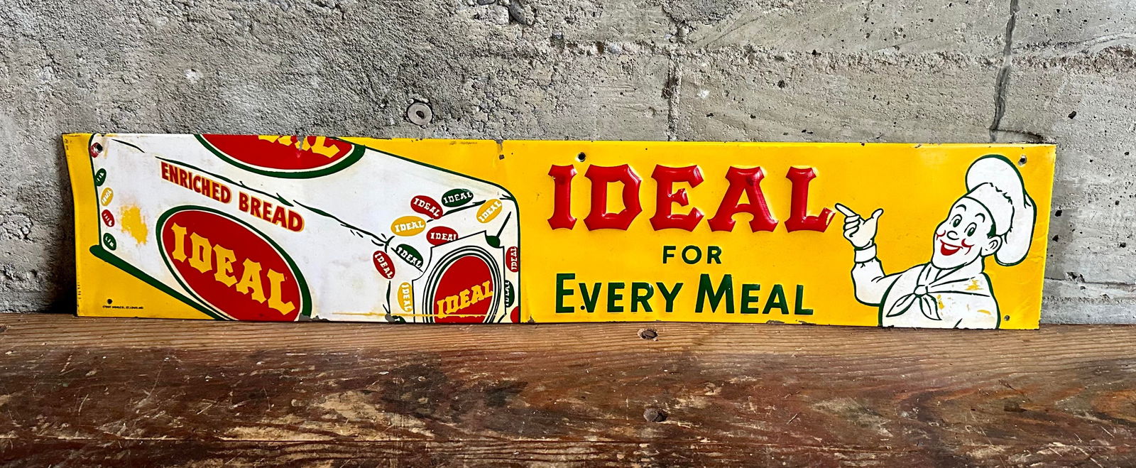 Ideal Bread Sst Embossed Sign Auction