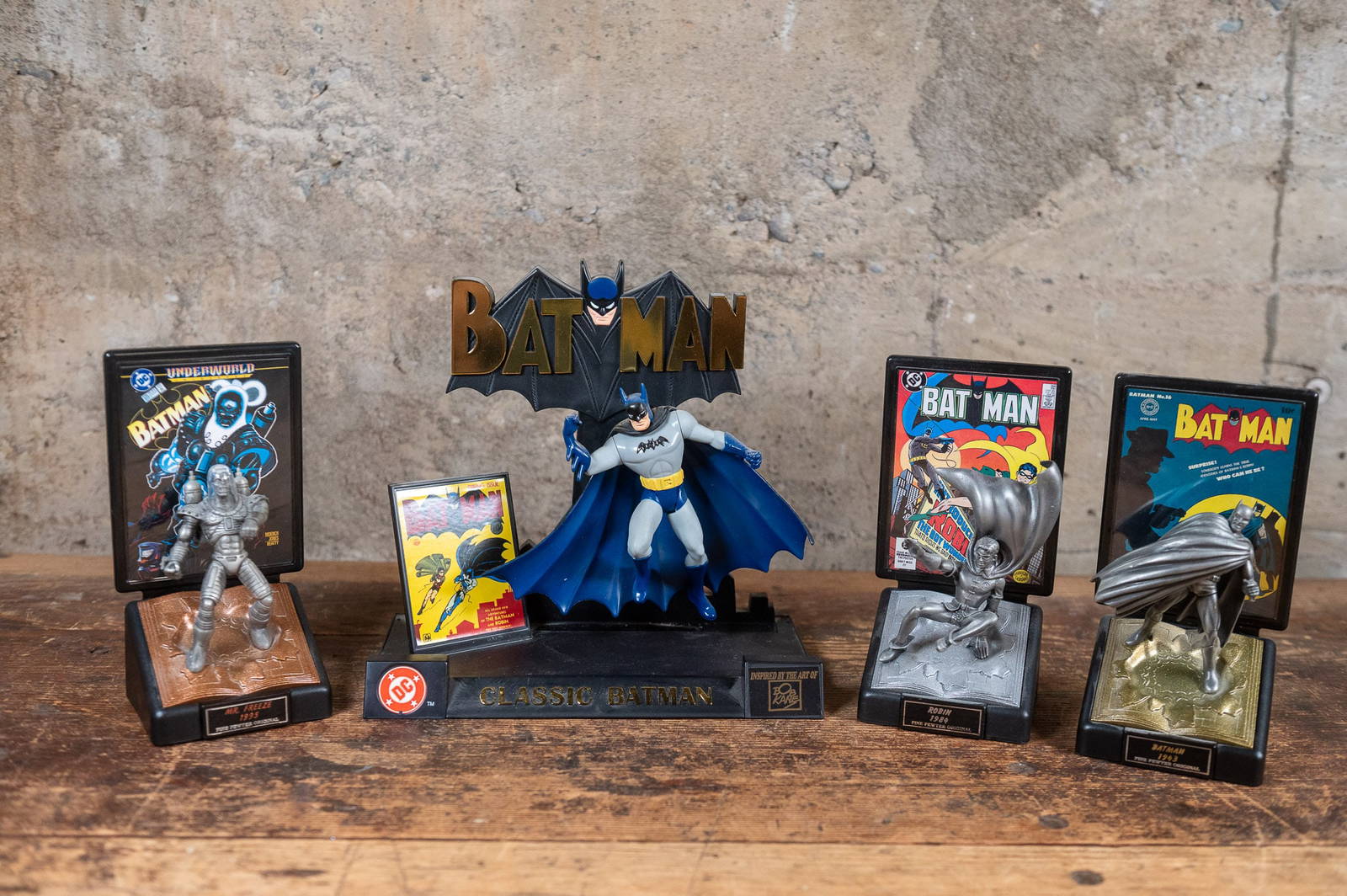 Pewter Batman Dc Figures & Classic Batman Figure Display Auction