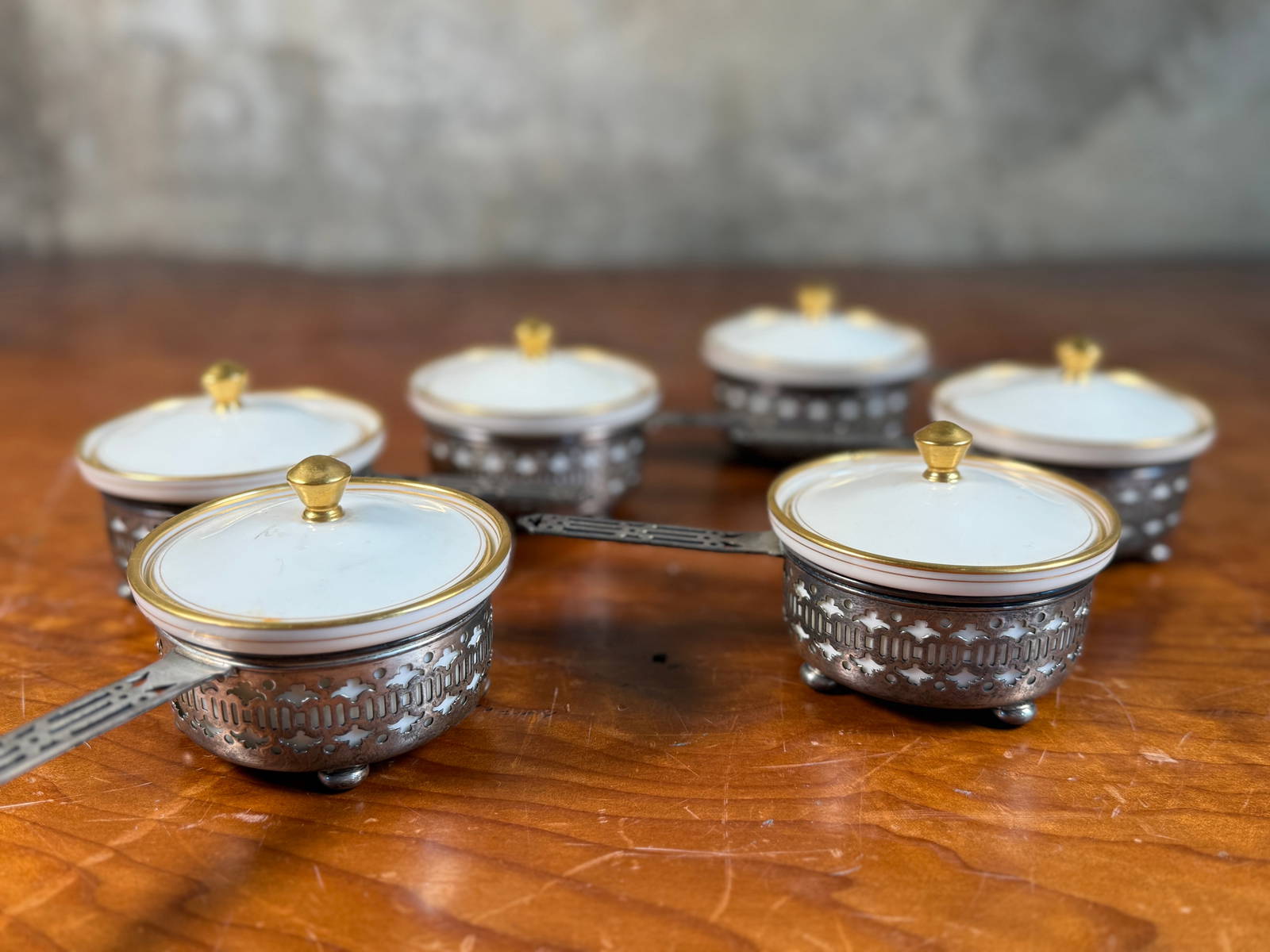 Lenox Porcelain Ramekins With Sterling Silver Holders Auction