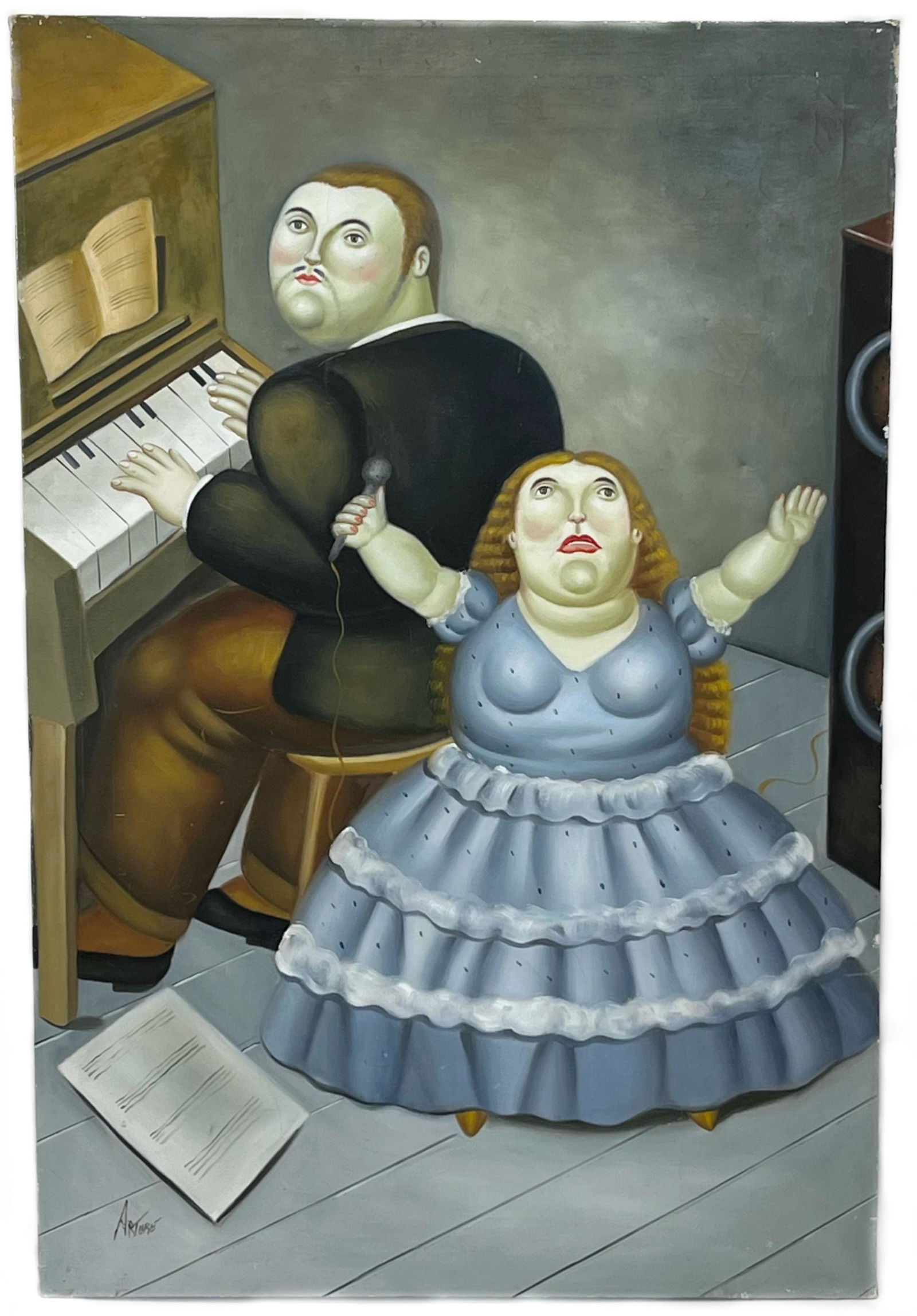 Singers, Style of Botero, Oil on Canvas, Signed Arture - Mar 22, 2023 ...