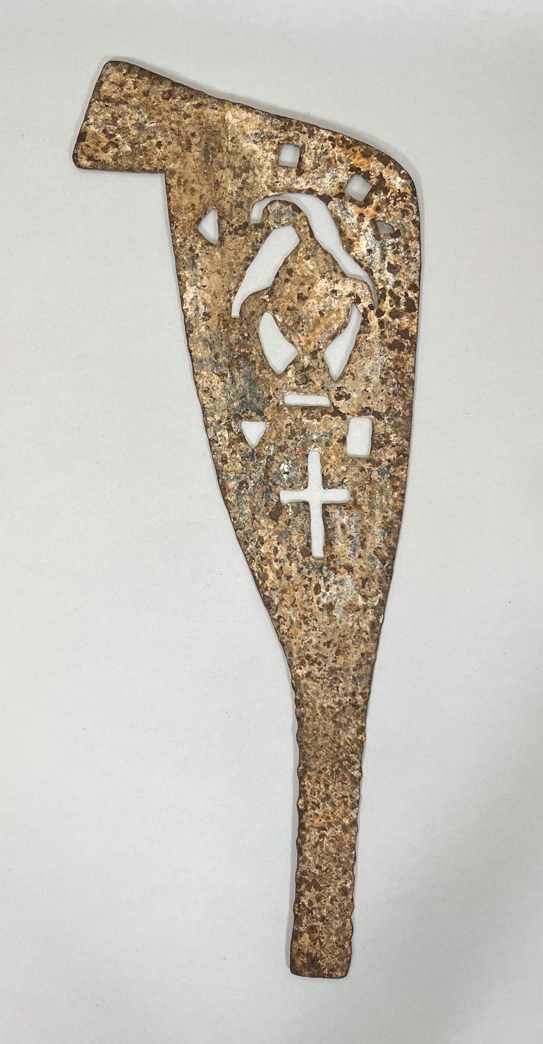 African, Akan, Ghana, Perforated Forged Iron ?okomfo Afena? Ceremonial ...