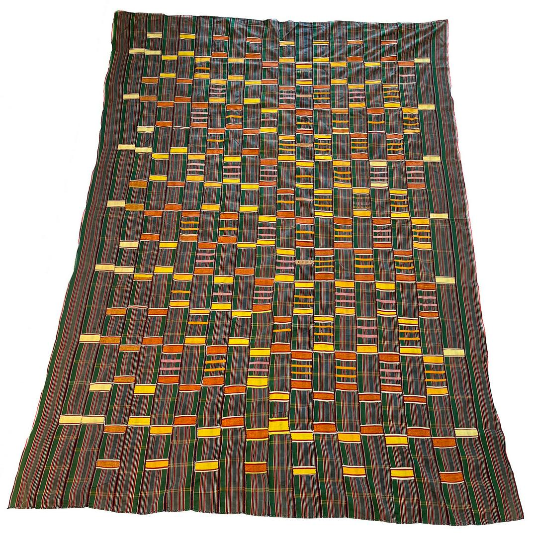 African, Ewe, Togo, Vintage Kente Woven Silk And Cotton Textile Auction