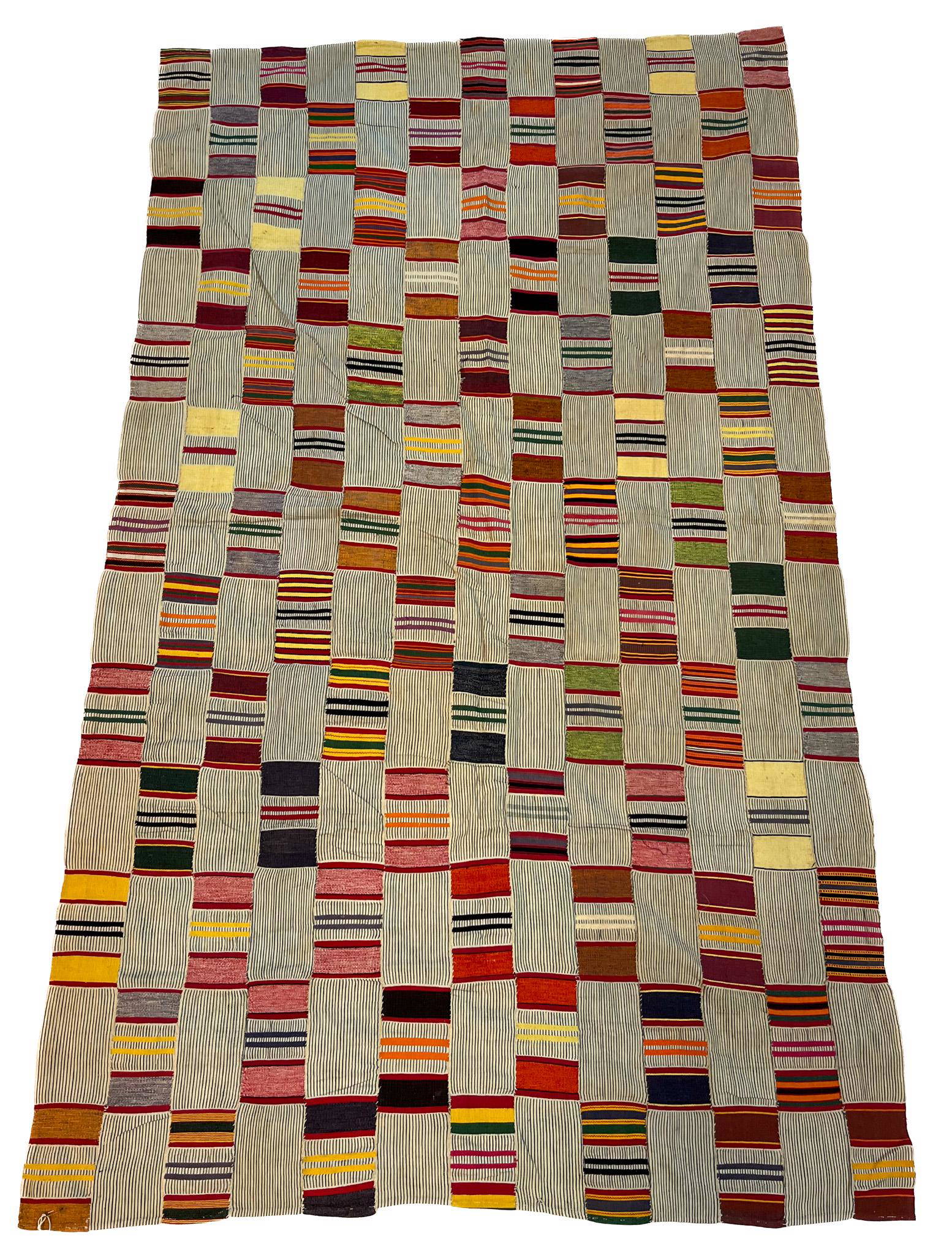 African, Ewe, Ghana, Vintage Kente Woven Silk And Cotton Textile Auction