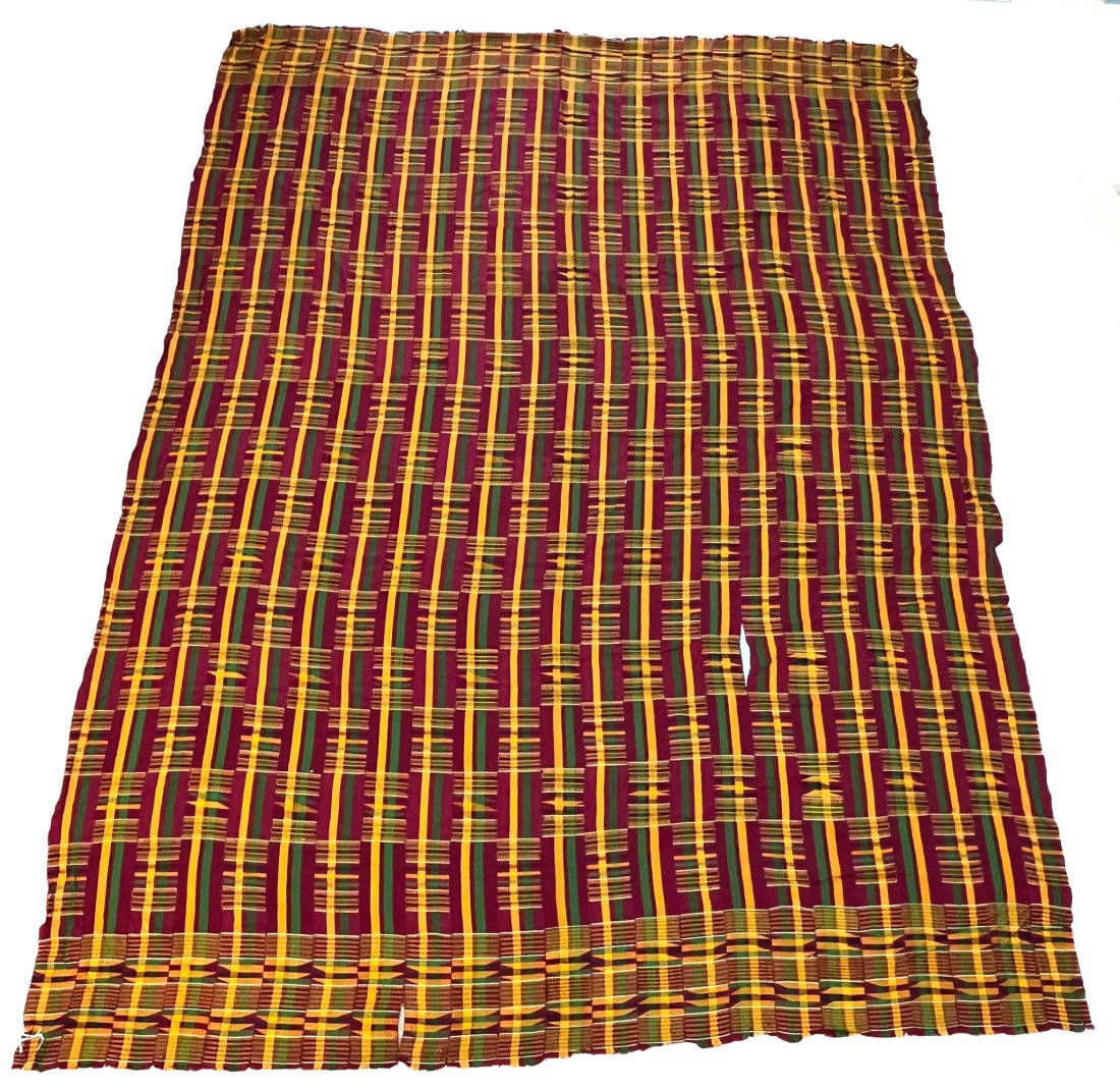Ashanti Ghana Vintage Woven Silk And Cotton Kente Textile Auction