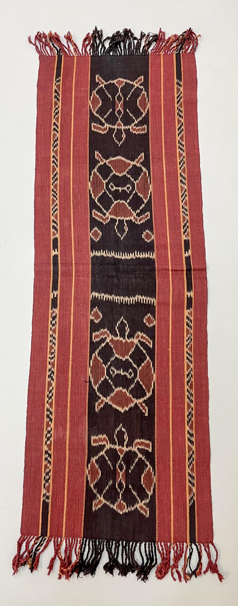 Lembata, Indonesia, Vintage Woven Coarse Cotton With Turtle Ikat Motif ...