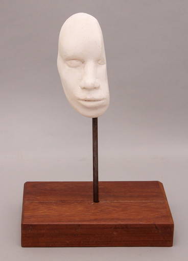 Plaster Face Fragment Sculpture On Plinth