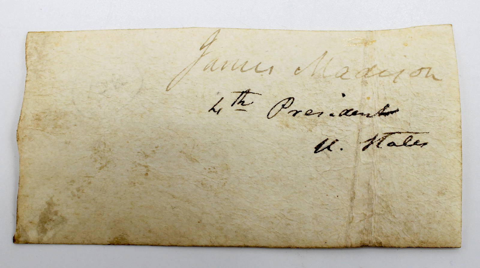 James Madison Autograph With Coa Auction