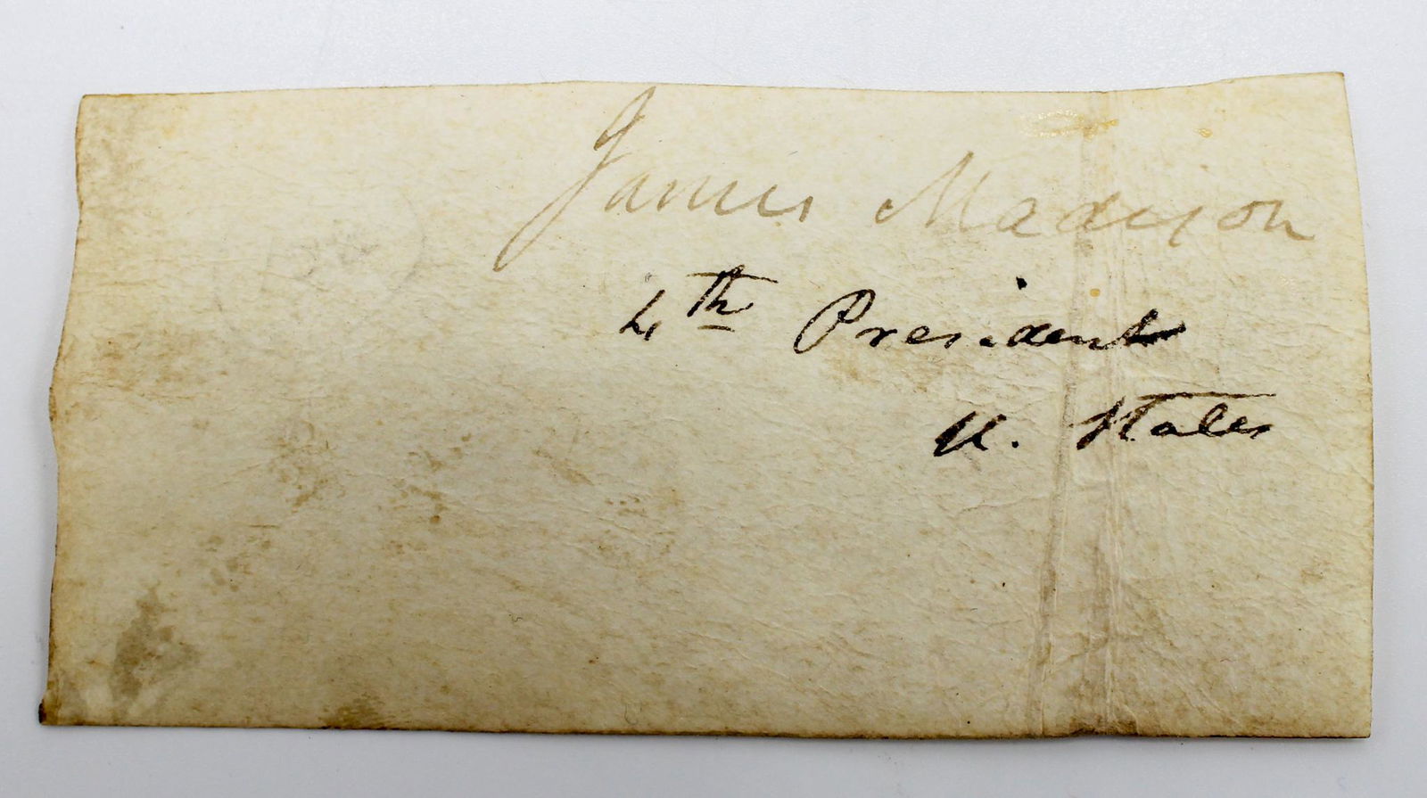 James Madison Autograph With Coa Auction