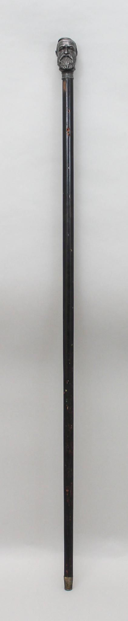 Presidential Campaign Cast Metal Bust Of Benjamin Harrison Cane Auction