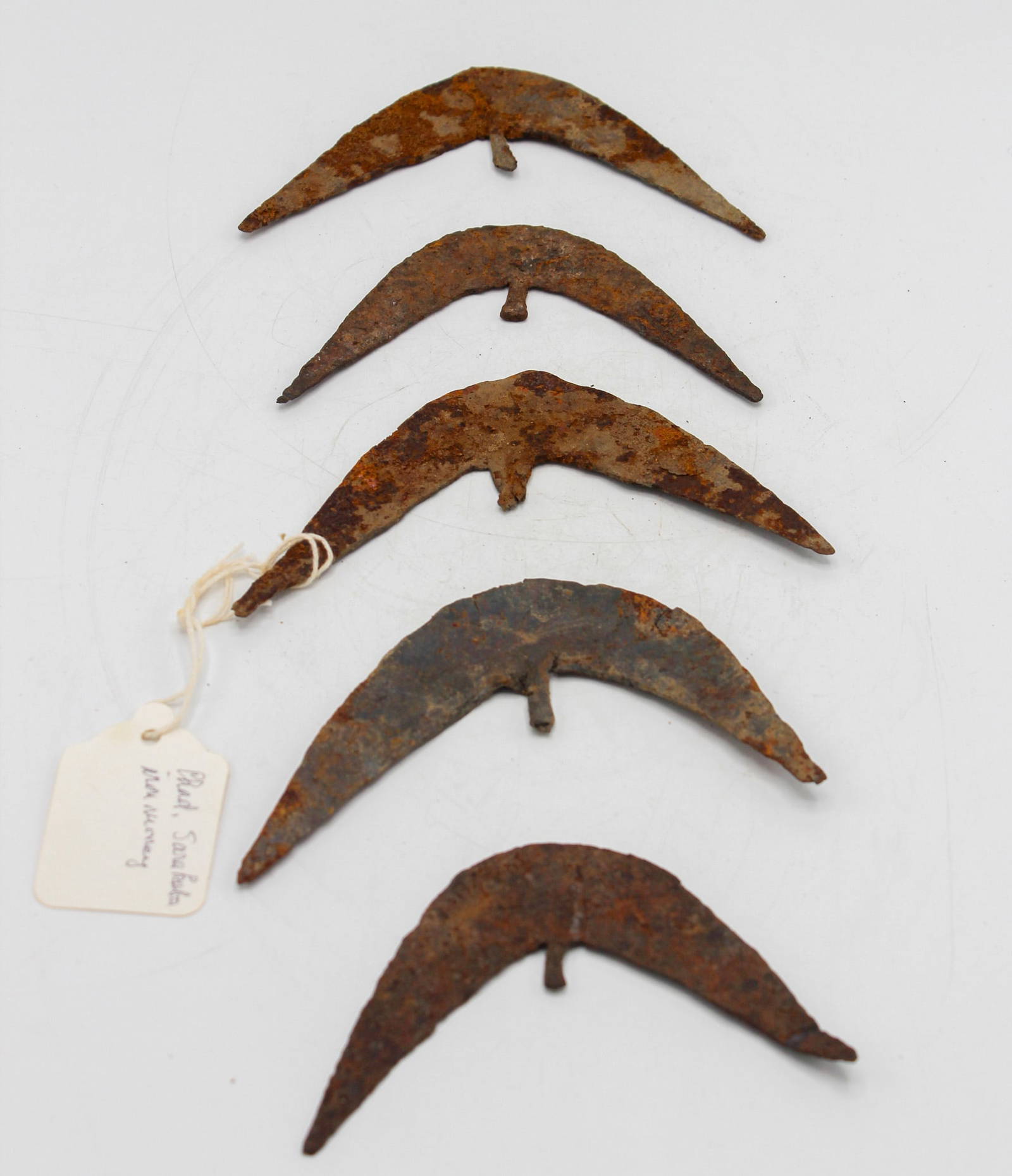 Group Of (5) Wrought Iron Currency Pieces, Axe-blade Shaped, Sara Kaba ...