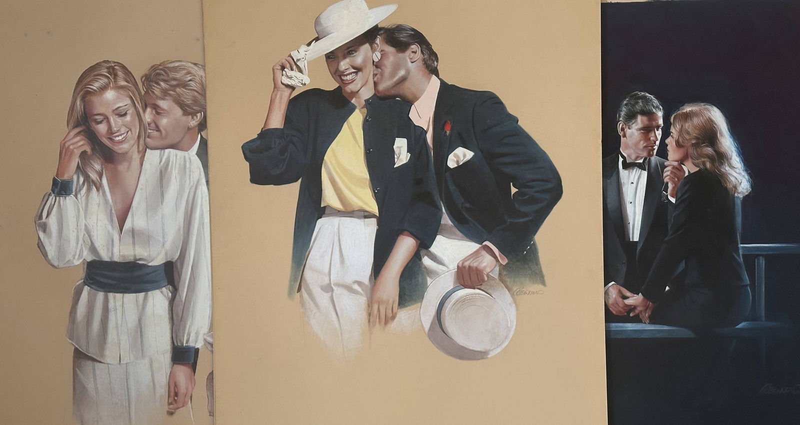 Set Of 3 Original Alan Reingold Illustrations Of Romantic Couples ...