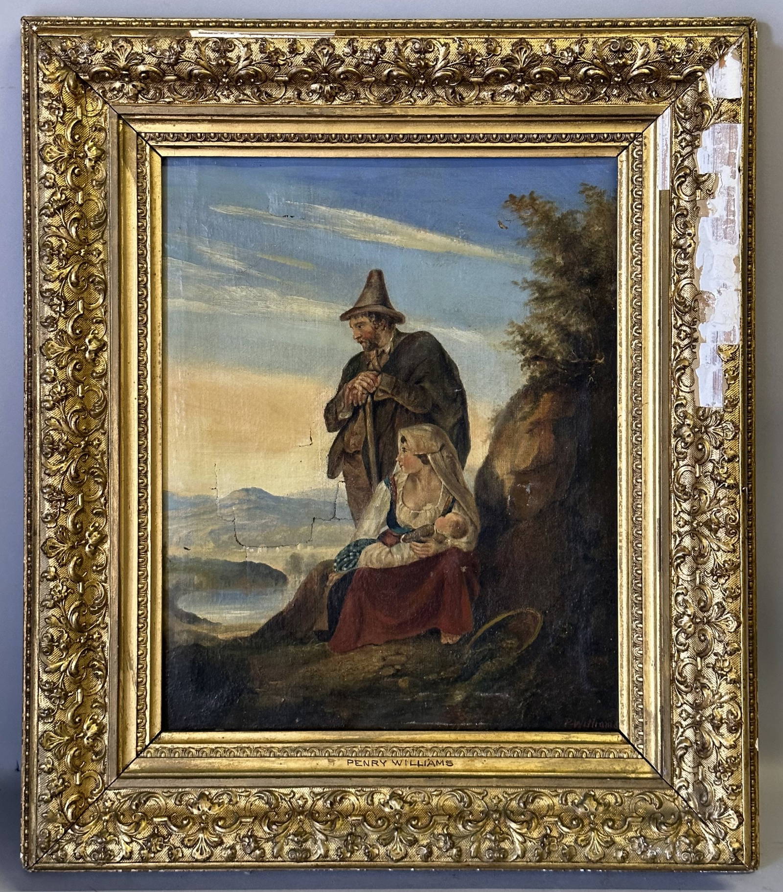 Antique Penry Williams 19th Century Italian Oil Portrait Man Woman ...