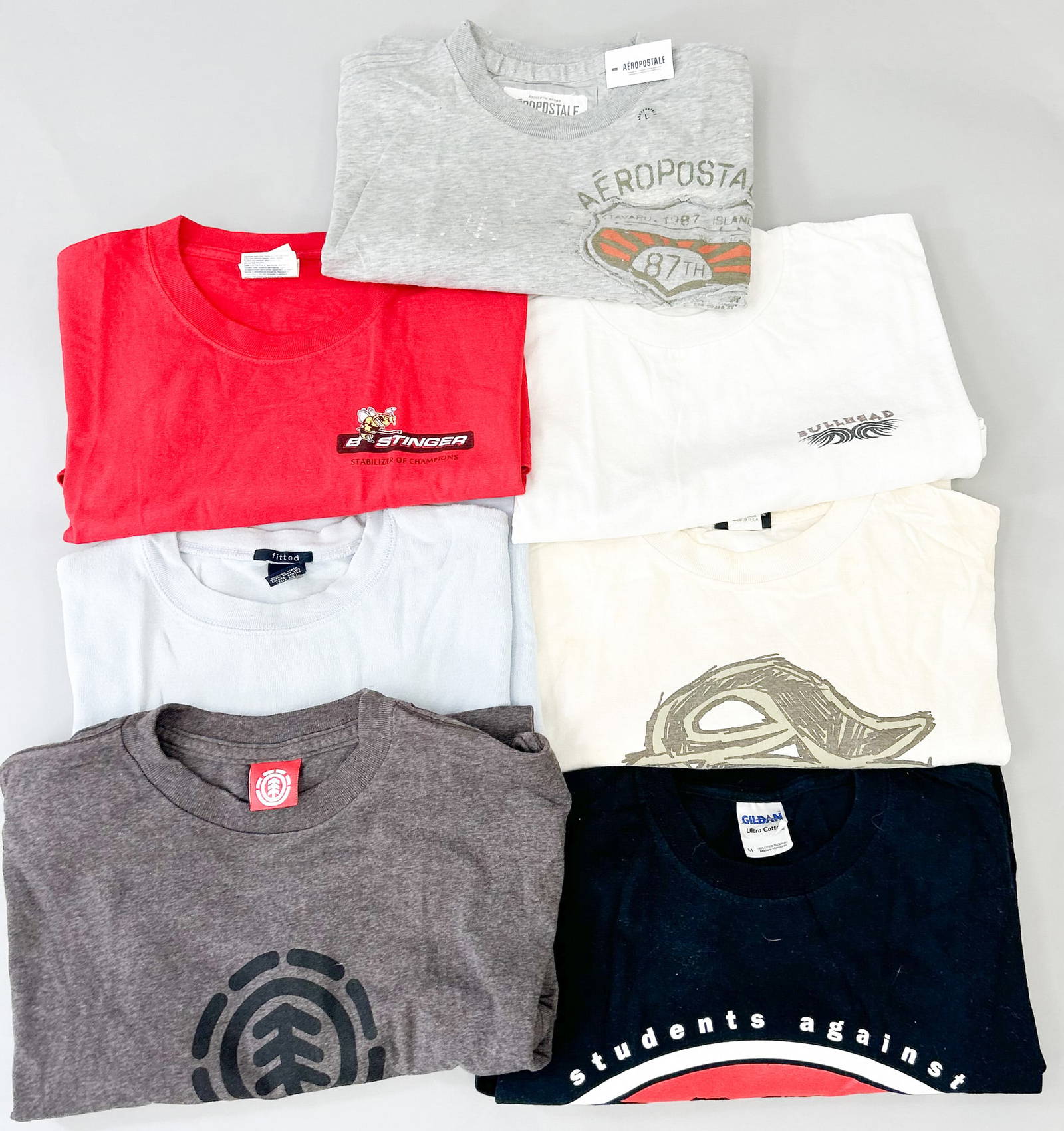 Vintage Lot Of Aeropostale, Element, Bullhead, G-stinger T-shirts Auction