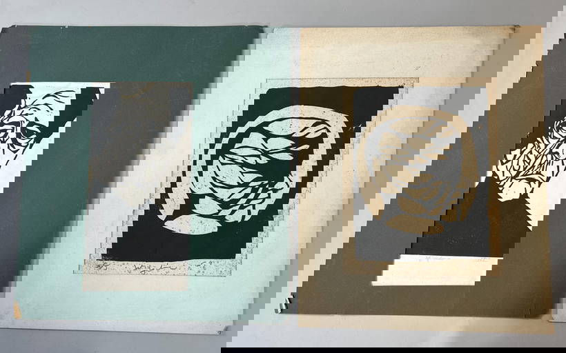 Group Of (2) Contemporary Portrait Lithography By John Shayn