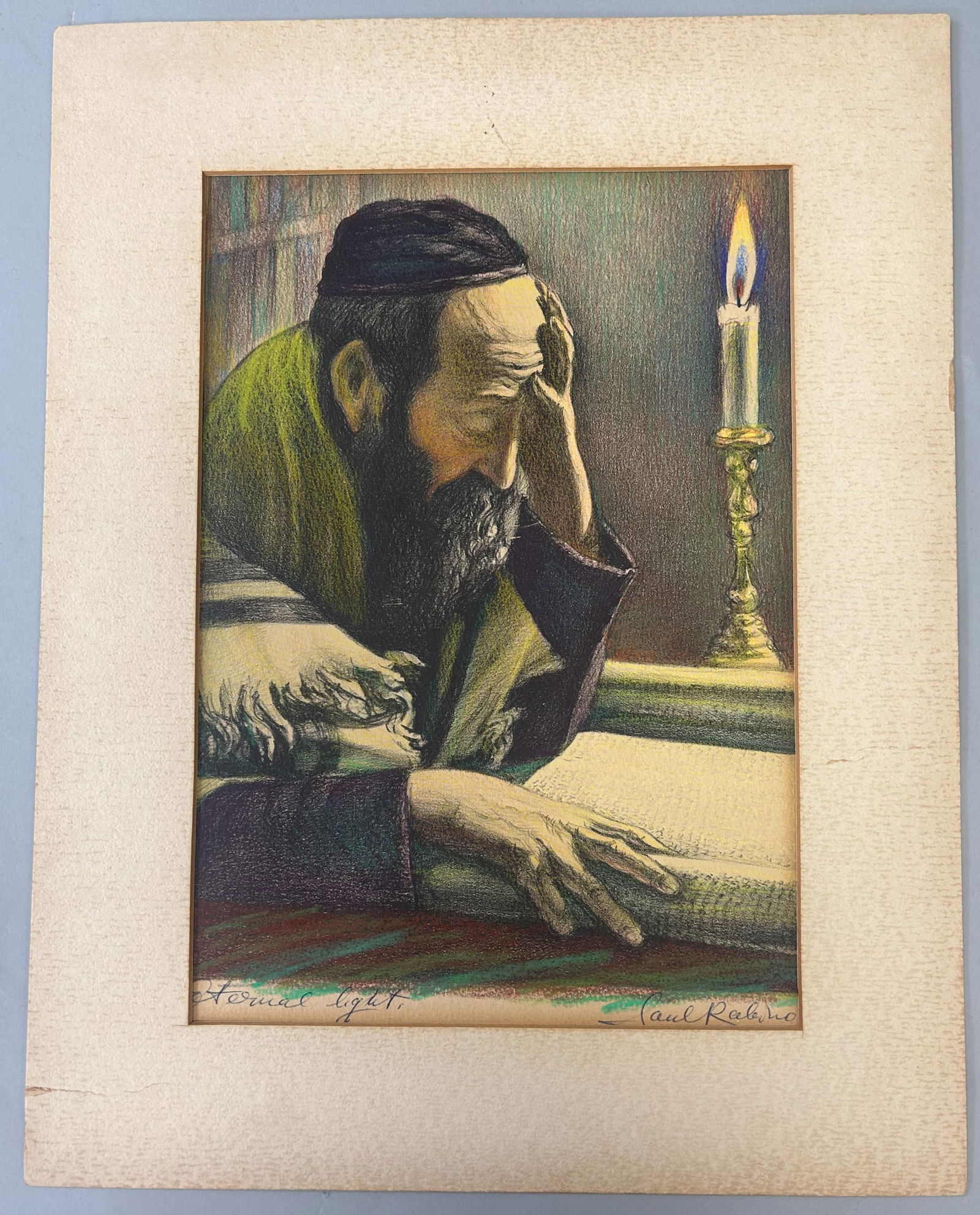 Colored Lithograph By Saul Rabino ''eternal Light'' Auction