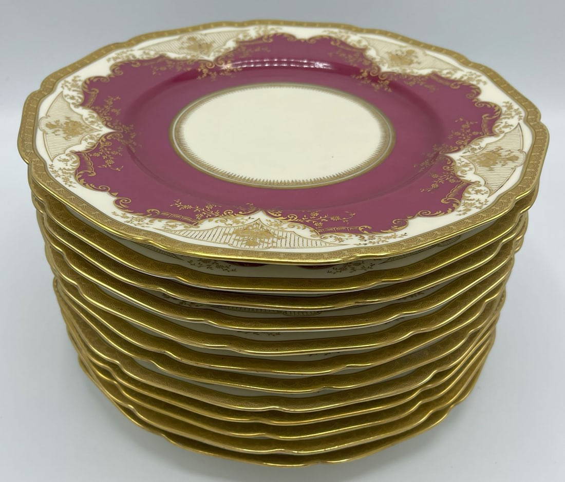 Black Night Regina Porcelain Dinner Plates Set Of 12 Auction