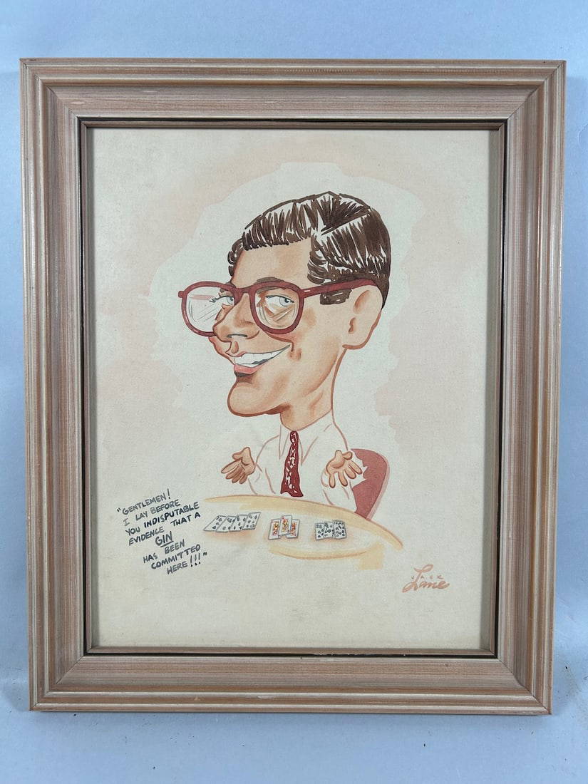 Gin Rummy Caricature By Jack Lane Auction