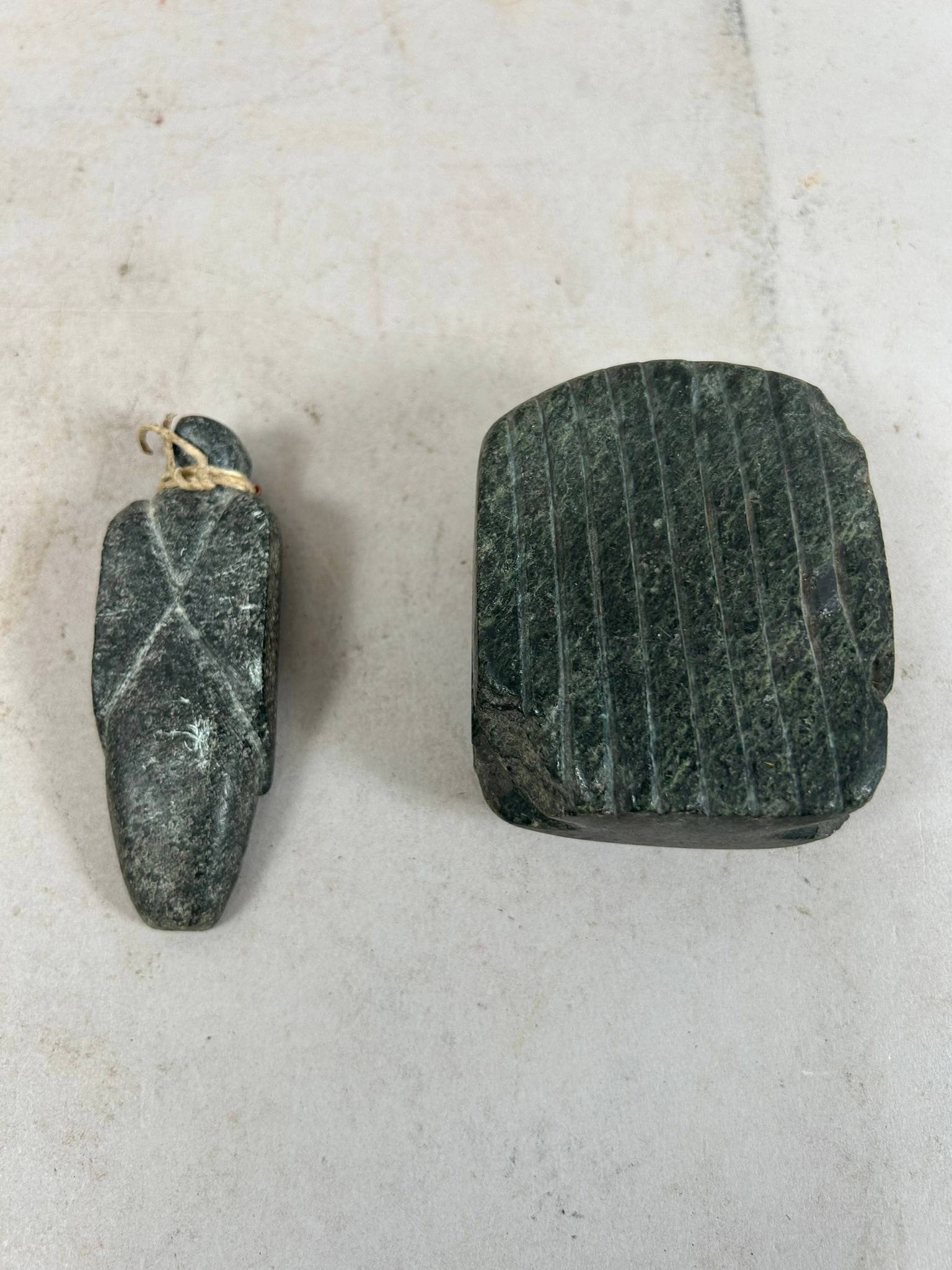 Native American Stone Bark Beater And Effigy Auction