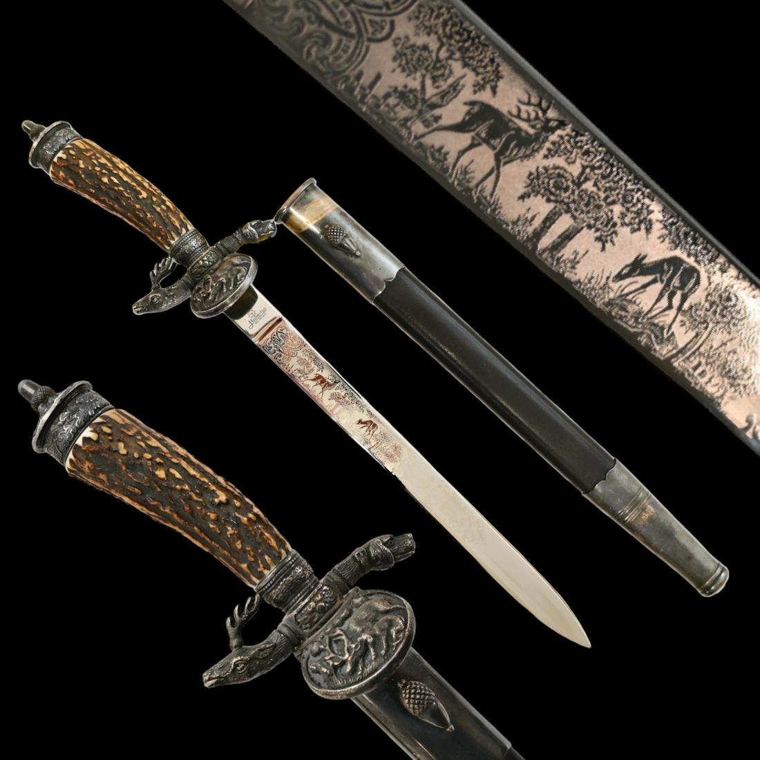 Rare Hubertus Solingen Forestry Hunting Dagger, 50s Of The 20th Century ...