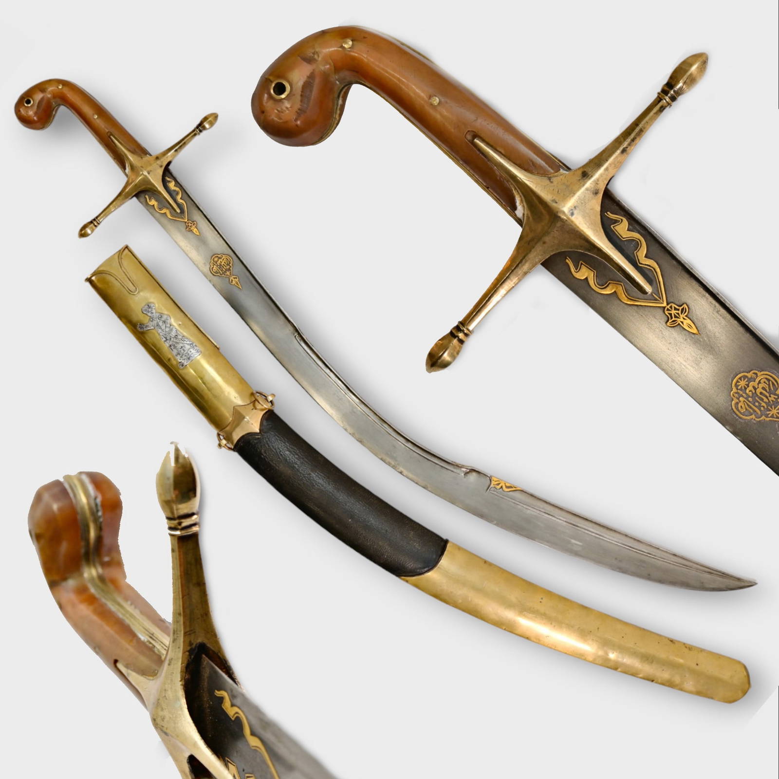 A Saber With Scabbard, Kilij, Pala, Golden Kofgari, Ottoman Empire ...