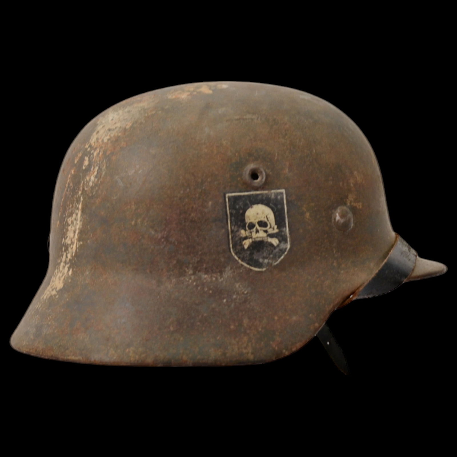 Rare Wwii Nazi German M40 Ss Combat Helmet With Totenkopf Emblem On The ...