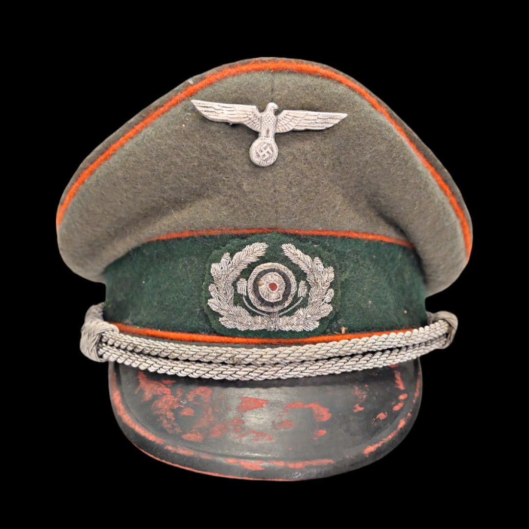 Wwii Nazi German Artillery Officer Visor Cap, Iconic Eagle And Wreath ...