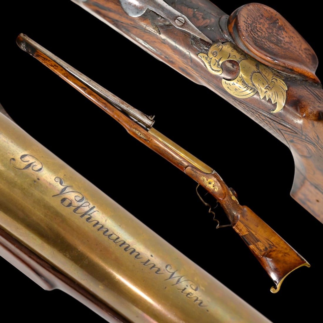 Extremely Rare Mid-19th Century Austrian Air Rifle By P Volkmann In ...