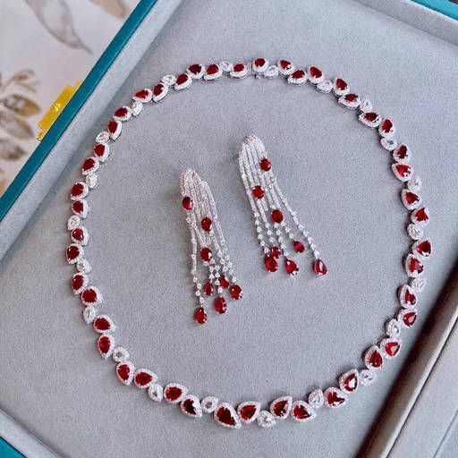 Burn Free Pigeon Blood Red Ruby Necklace Rich Woman And Socialite Noble ...